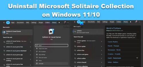 How to uninstall Microsoft Solitaire Collection in Windows 11