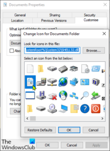 How to change or restore Default Icon for a Folder in Windows 11