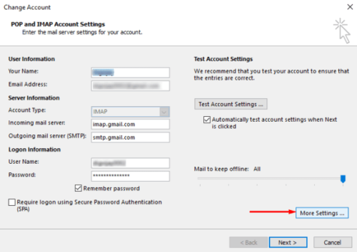 Outlook cannot download folder Inbox from the IMAP email server