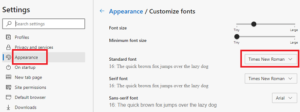 How to change Default Font in Chrome, Edge and Firefox