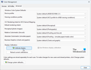 Create and manage a new Color Profile in Windows 11/10