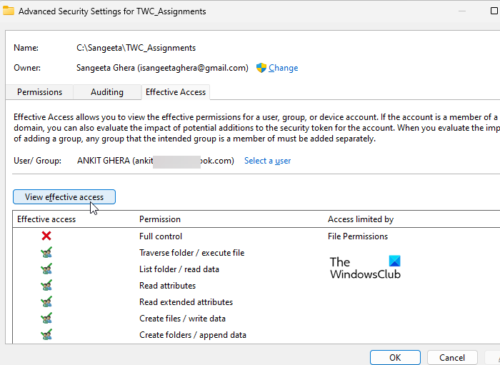 Effective Permissions Tool for Files and Folders in Windows 11/10