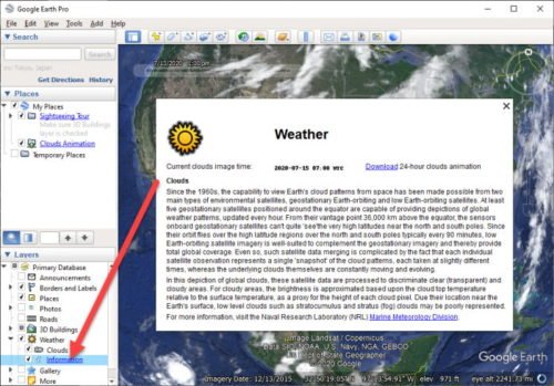 How to view Live Weather Forecast on Google Earth
