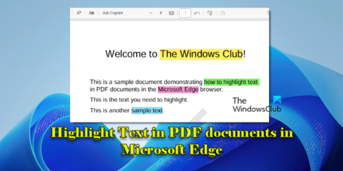 How to Highlight Text in PDF documents in Microsoft Edge browser