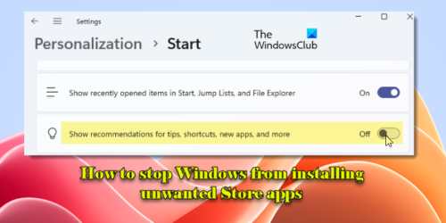 How to stop Windows 11/10 from installing unwanted Apps
