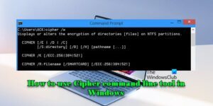 How to use Cipher command to encrypt, decrypt, wipe data