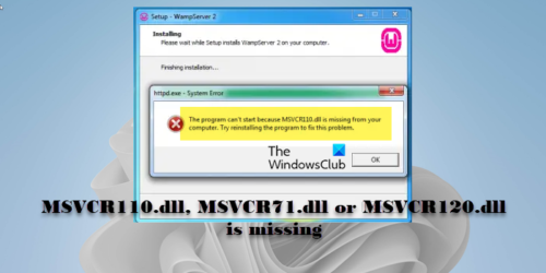 MSVCR100.dll, MSVCR71.dll, or MSVCR120.dll is missing