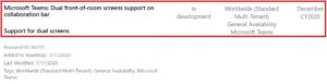 Microsoft Teams to allow users to join meetings with two monitors