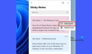 How to reopen a closed Sticky Note in Windows 11/10