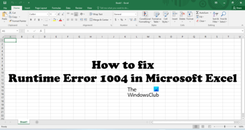 Fix Runtime Error 1004 VBA Excel Macro