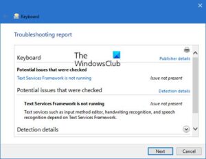 Run Keyboard Troubleshooter to fix Keyboard problems in Windows