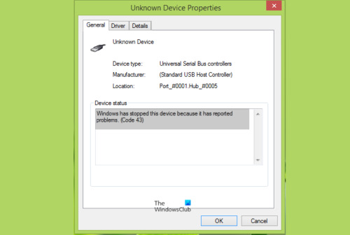Code 43: Windows has stopped this device because it reported problems