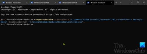 How to Zip and Unzip files using PowerShell in Windows 11/10