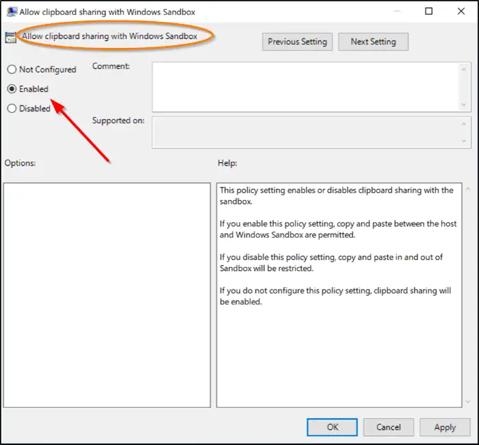 Enable or disable Clipboard Sharing with Windows Sandbox Enable or disable Clipboard Sharing with Windows Sandbox