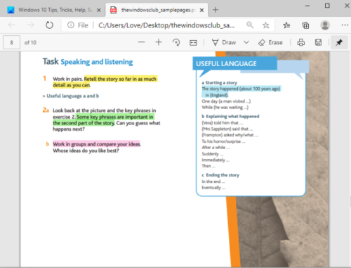 How to Highlight Text in PDF documents in Microsoft Edge browser