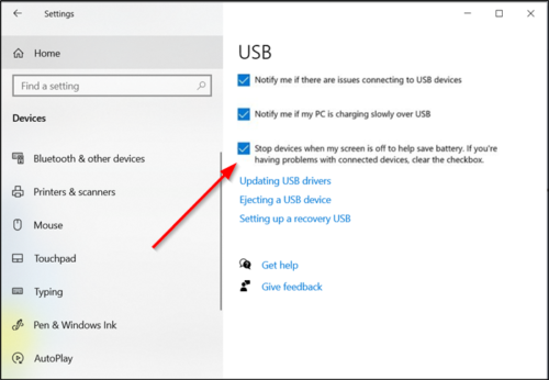 Stop Devices when Screen is Off to help save battery in Windows