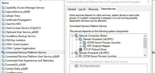 The Connected Devices Platform Service service terminated