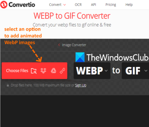 Convert Animated WebP to GIF using free software or services