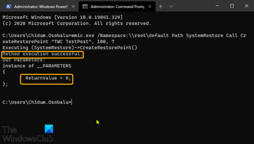 Create System Restore Point with Command Prompt or PowerShell