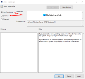 How to Disable Screen Edge Swipe in Windows 11/10