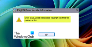 Error 2738, Could not access VBScript runtime for custom action