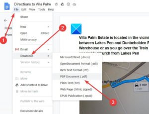 Convert Documents to PDF with Google Docs using a browser