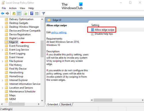 How to Disable Screen Edge Swipe in Windows 11/10