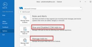 A problem was detected with an app or add-in Outlook error