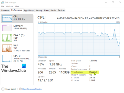 No hypervisor was found; Error 0xc0351000 - Windows Sandbox