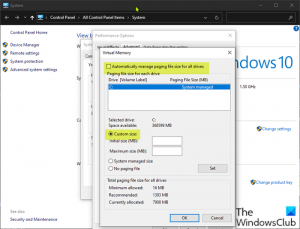 Windows created a temporary paging file on your computer