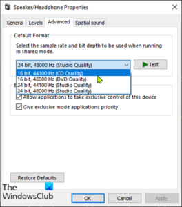Audio crackling, static or popping sounds in Windows 11