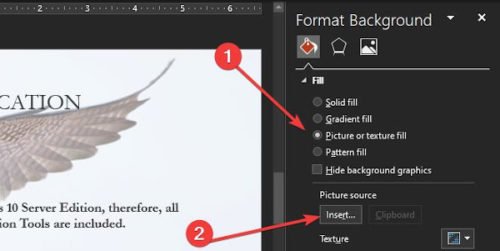 How to set a picture as a background on PowerPoint