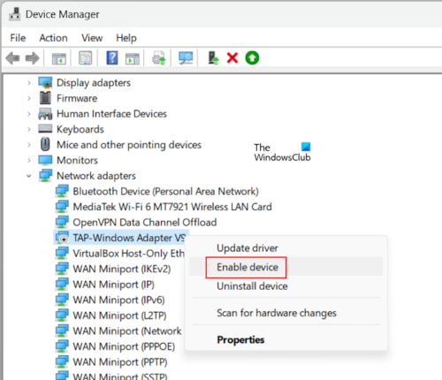 All TAP-Windows adapters on this system are currently in use