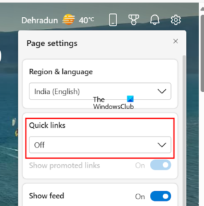 Add, remove, manage Quick Links on New Tab page in Edge