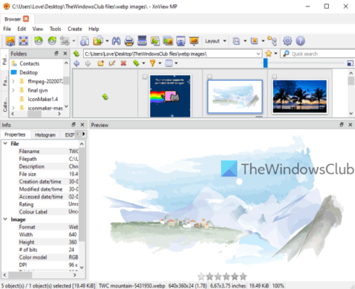 Free WebP viewer software for Windows 11/10 PC