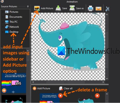 Convert Animated WebP to GIF using free software or services