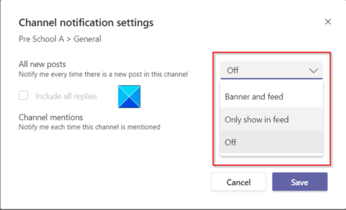 How to manage Microsoft Teams Channel Notifications Settings