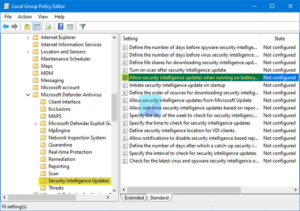 Security Intelligence Update not installing automatically