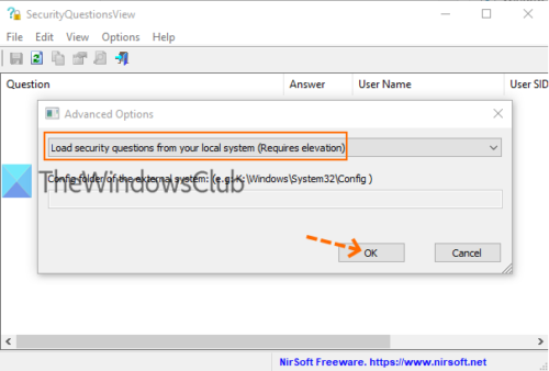 View Security Questions and Answers for Local Account in Windows 11