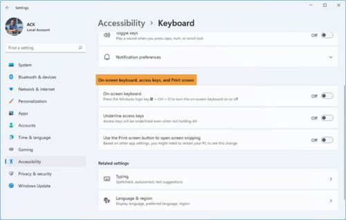 On-Screen Keyboard Settings, Tips and Tricks in Windows 11/10
