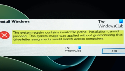 The system registry contains invalid file paths Windows Upgrade error
