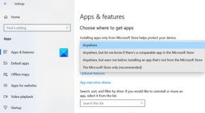 Choose where to get apps option grayed out in Windows Settings