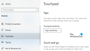 How to change Touchpad Sensitivity in Windows 11