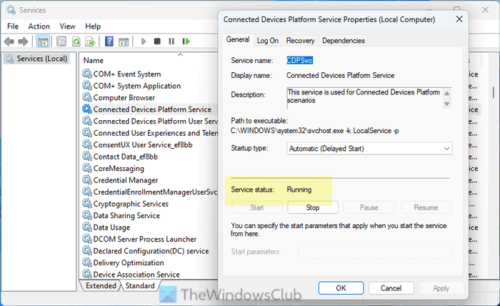 The Connected Devices Platform Service service terminated