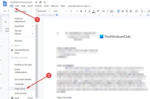 How to change Page Orientation in Google Docs