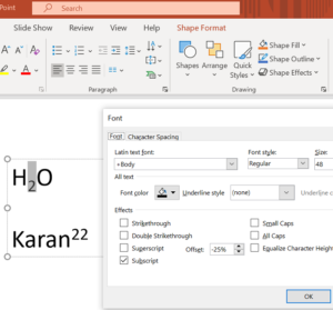 Format Text as Superscript or Subscript in Word, Excel, PowerPoint