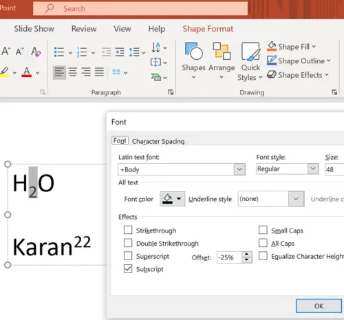 Format Text as Superscript or Subscript in Word, Excel, PowerPoint