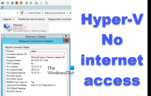 Hyper-V No internet access in Windows 11/10
