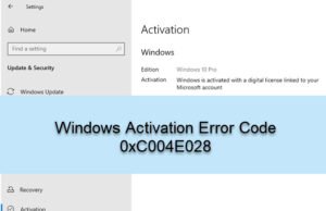 Fix 0xC004E028 Windows Activation Error Code