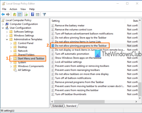 Prevent Pinning or Unpinning of Programs to Taskbar in Windows 11